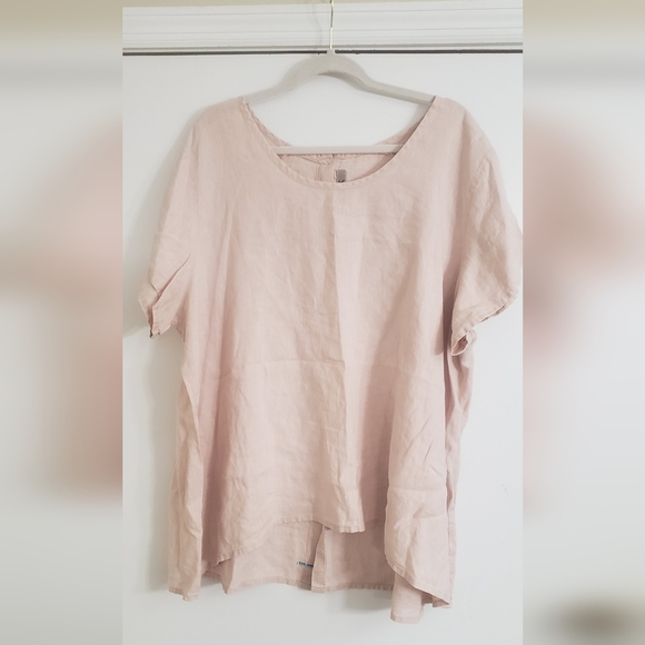 Flax | Tops | 0 Linen Pale Pink 2g Tunic Top From Flax Buttons Down ...